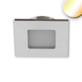 Spot LED encastrable pour meubles aluminium brossé, carré 3W|3W, 24V DC ...